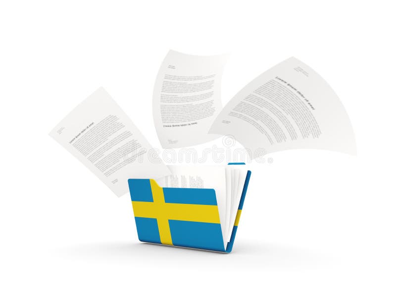 Folder with flag of sweden stock illustration. Illustration of archive ...