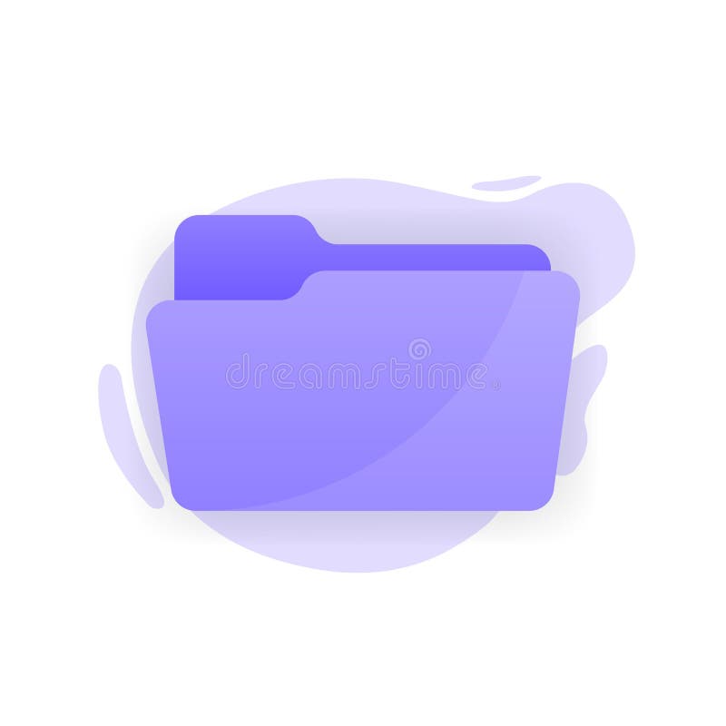 Open Folder Icon with PPT File Inside. Folder with Documents on a Blue ...
