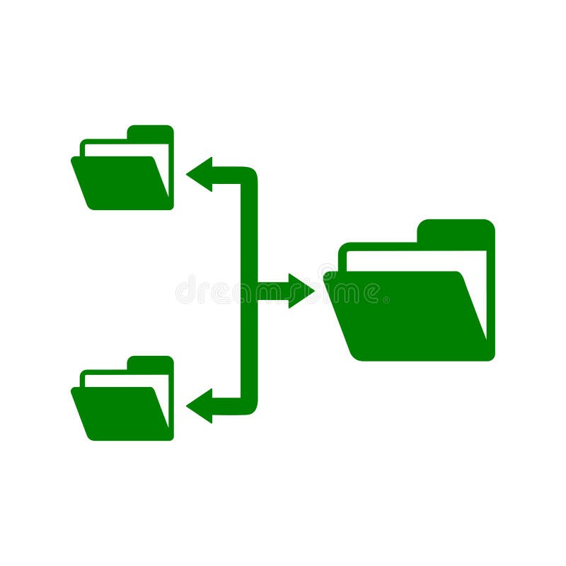 Folder, Folder Structure Icon. Green Vector Sketch Stock Illustration ...