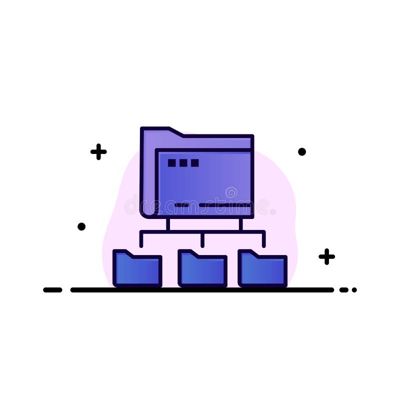 Folder, Folders, Network, Computing Business Logo Template. Flat Color ...