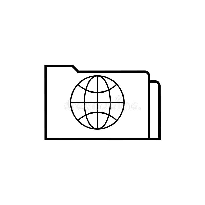 Folder with Globe Icon. World Folder Eps Ten Stock Vector ...
