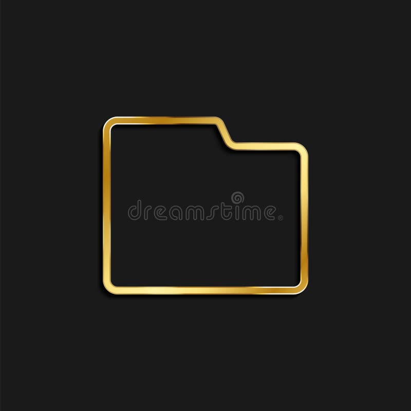Folder Gold Icon. Vector Illustration of Golden Stock Illustration ...