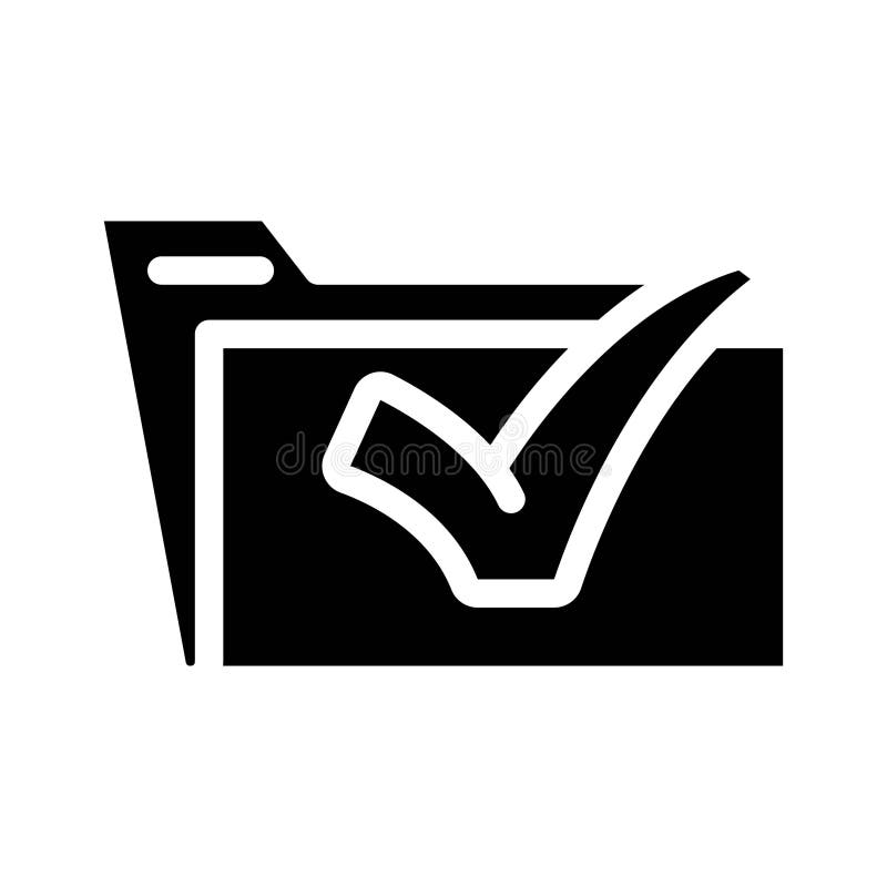 Folder Green Check Mark Glyph Icon Vector Illustration Stock Vector ...