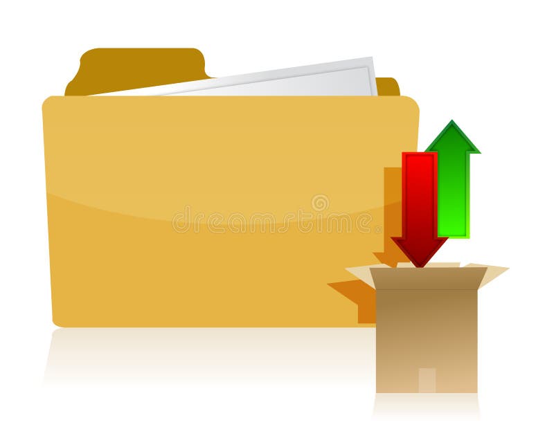 Folder With Green And Red Arrow Stock Illustration - Illustration of ...