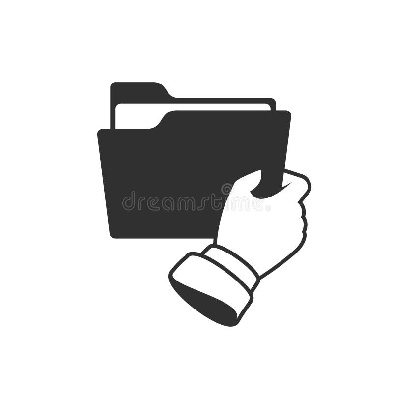 Folder in hand stock vector. Illustration of people - 376553015