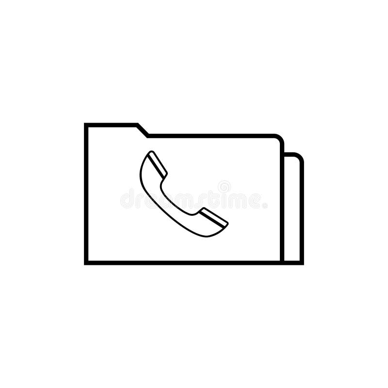 Folder with Handset Sign. Phone Book Illustration Stock Vector ...