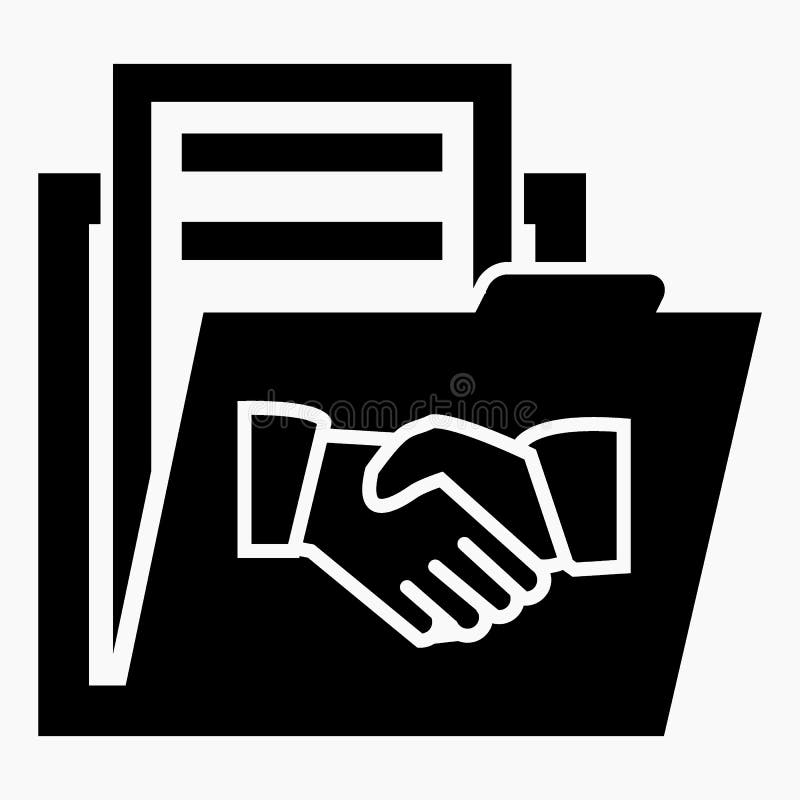 Folder and Handshake Icon. the Contract Stock Vector - Illustration of ...