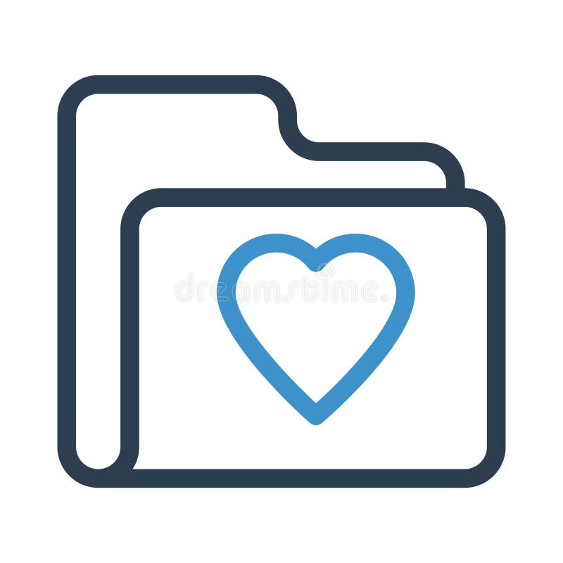 Folder heart line icon stock vector. Illustration of professional ...