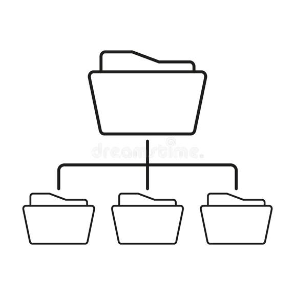 Folder Hierarchy Icon. File Management Symbol. Organization Chart ...
