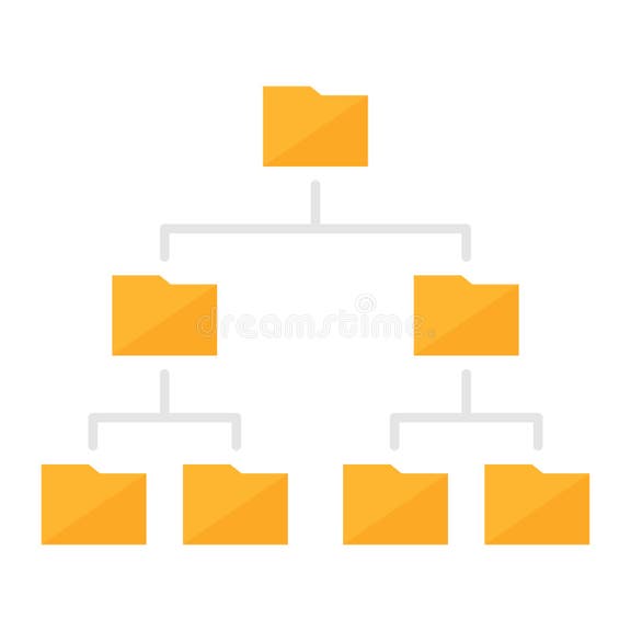 Folder Hierarchy Structure Colored Icon Stock Vector - Illustration of ...