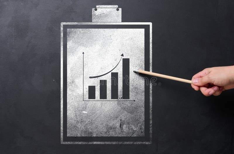A Folder Holder for Sheets of Paper with a Graph Drawn with White Chalk ...