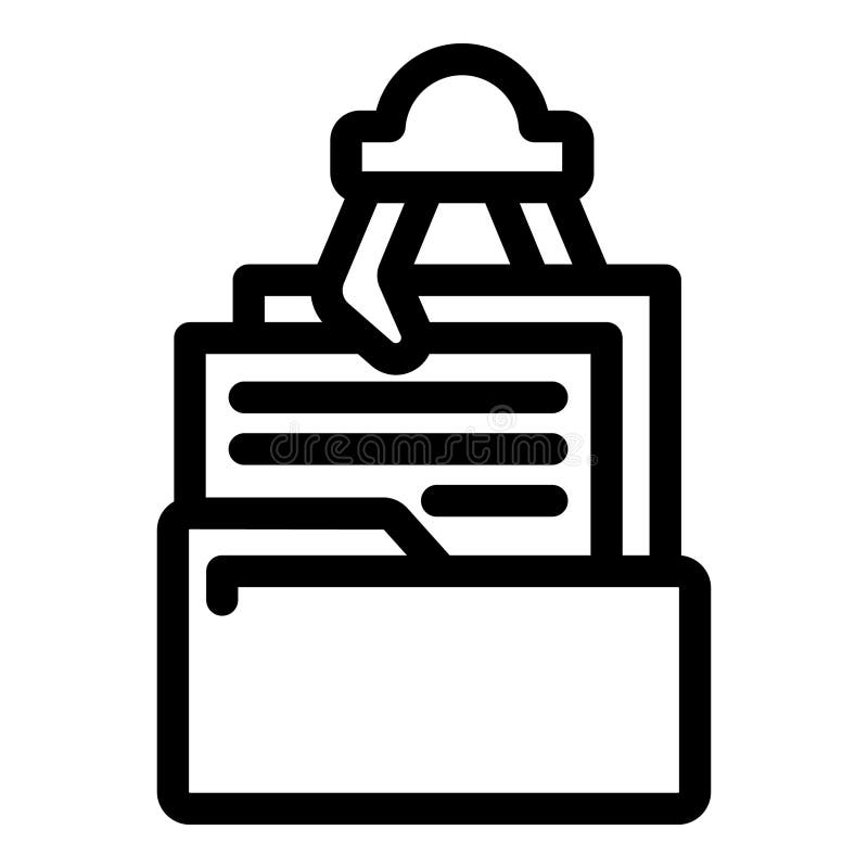 Folder Holding Paper Document with Clip Icon Stock Illustration ...