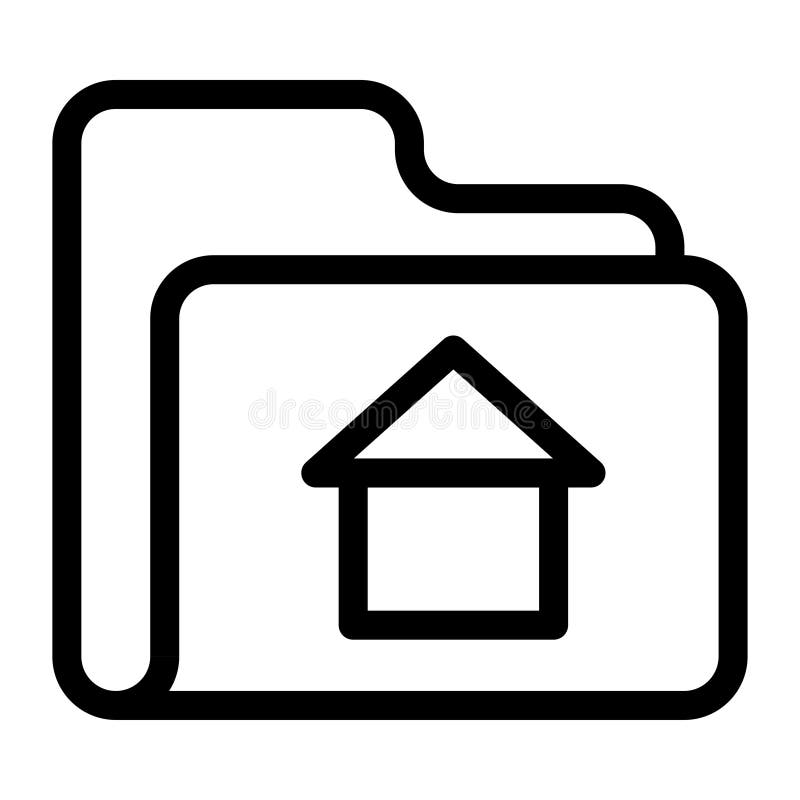 Folder home Line icon stock illustration. Illustration of line - 104428356