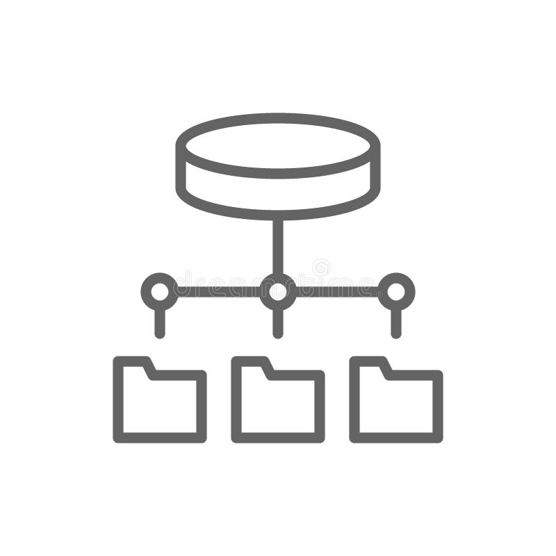 Folder Hosting, Ftp Server, Software Update, Data Storage Line Icon ...