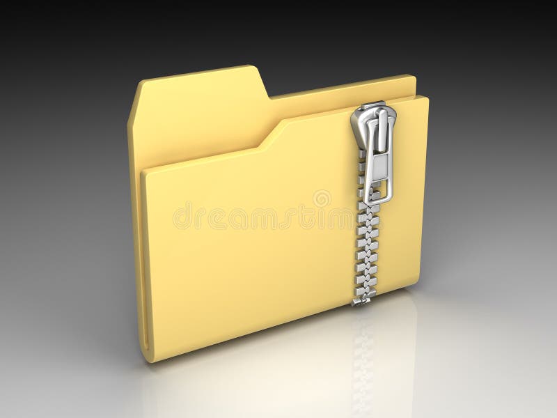 Zipped folder icon stock illustration. Illustration of symbol - 7692793