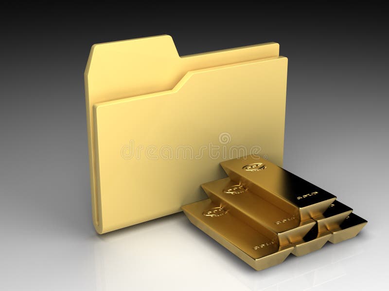 Folder icon stock illustration. Illustration of golden - 11022331