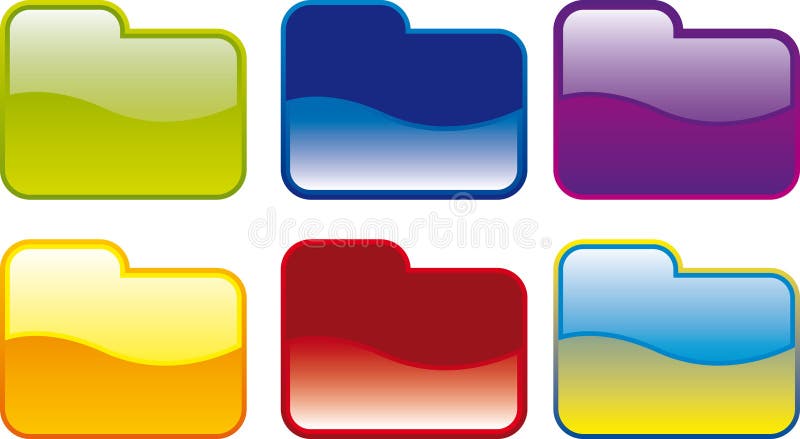 Folder icon collection stock vector. Illustration of pink - 36538469