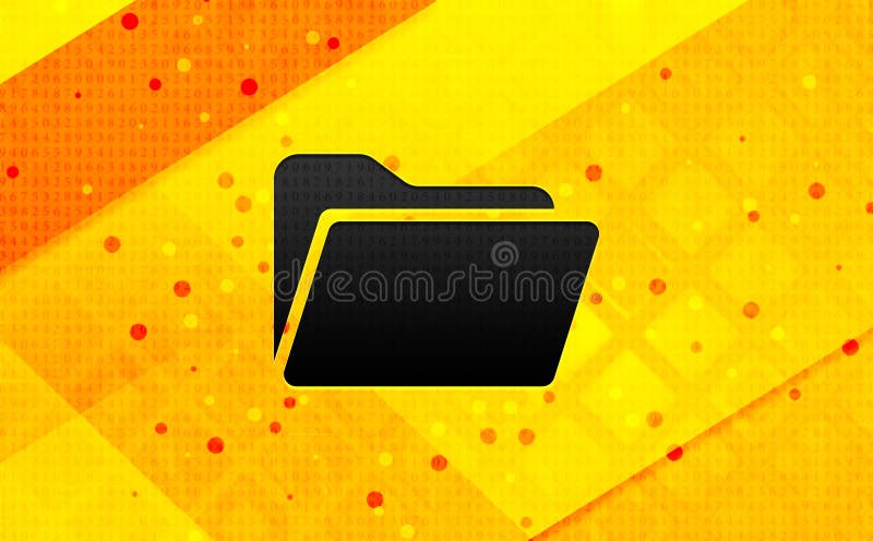 Folder Icon Abstract Digital Banner Yellow Background Stock ...