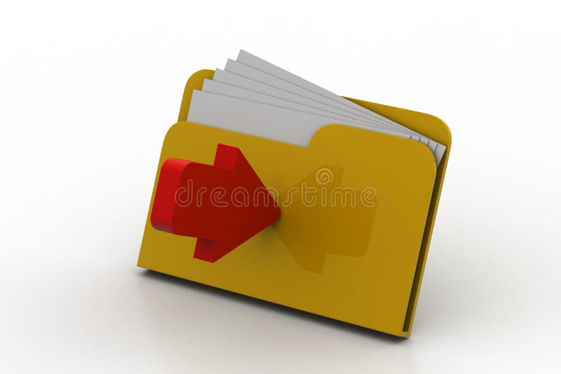 Folder icon with arrow stock illustration. Illustration of single ...
