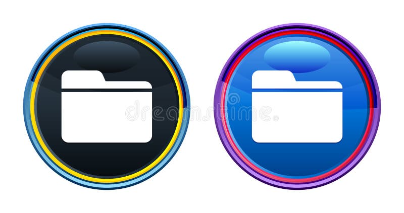 Folder Icon Artistic Glassy Round Buton Set Illustration Stock Vector ...