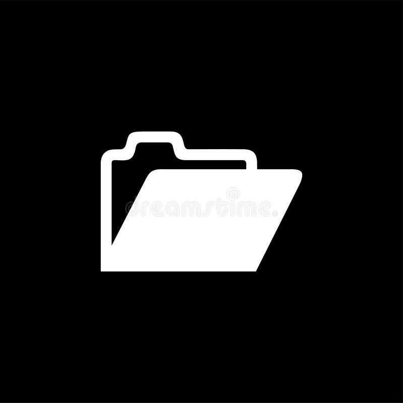 Folder Icon on Black Background. Black Flat Style Vector Illustration ... Folder Icon on Black Background. Black Flat Style Vector Illustration ...