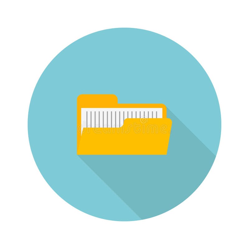 Folder Icon. Folder on Blue Circle. Business Document Sign Stock ...