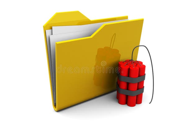 Folder icon with bomb stock illustration. Illustration of dynamite ...