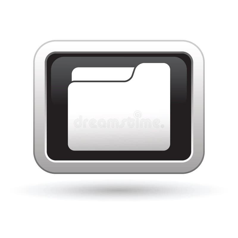 Folder icon on the button stock vector. Illustration of info - 107497042
