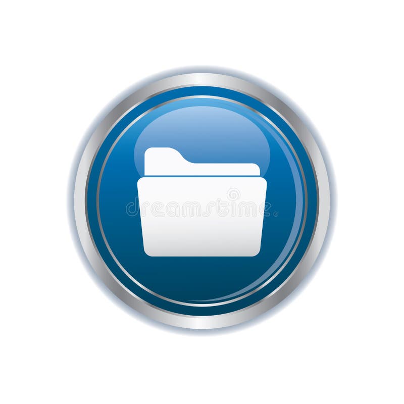 Folder icon on the button stock vector. Illustration of note - 104977318