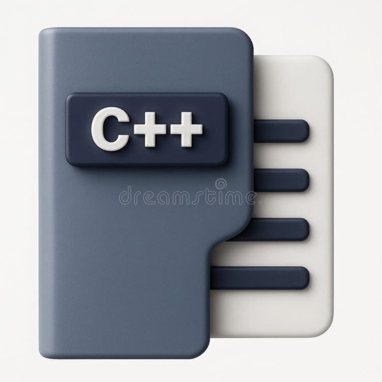 Folder Icon with C++ Symbolizing Programming and Software Development on a Clean White ...