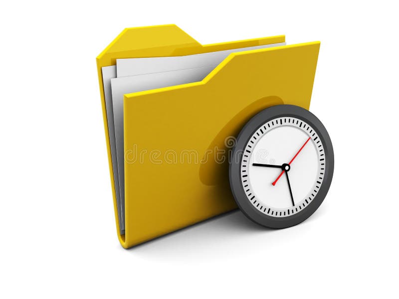 Folder icon with clock stock illustration. Illustration of plan - 9220518