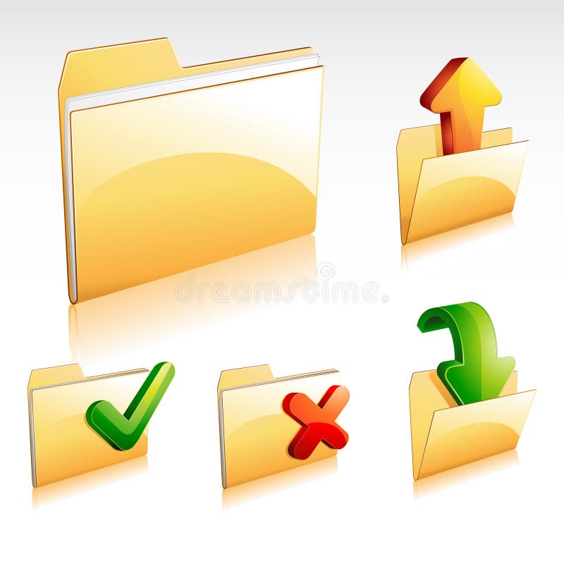 Folder Icon Collection stock illustration. Illustration of internet ...