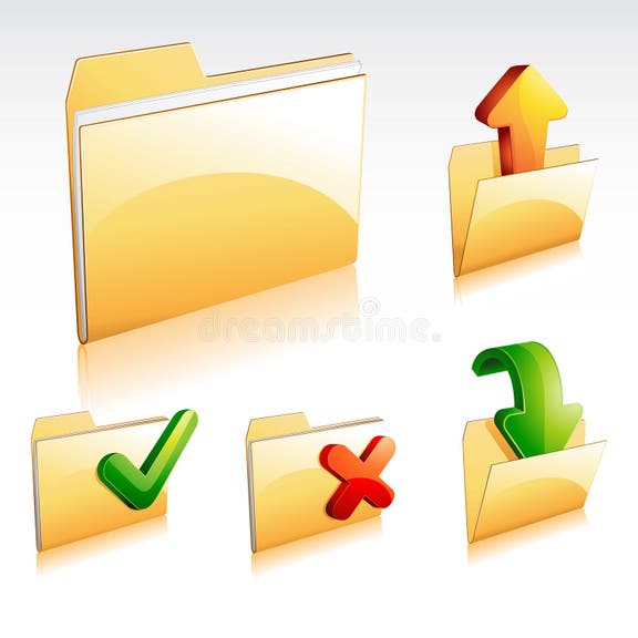 Folder Icon Collection stock illustration. Illustration of internet ...