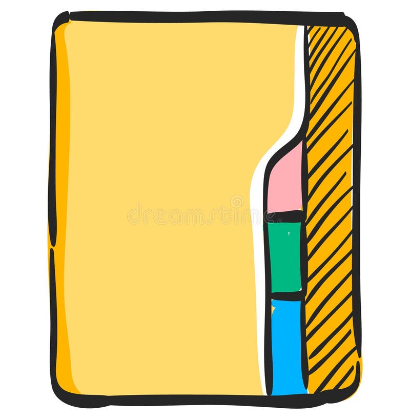 Folder Icon in Color Drawing Stock Vector - Illustration of storage ...