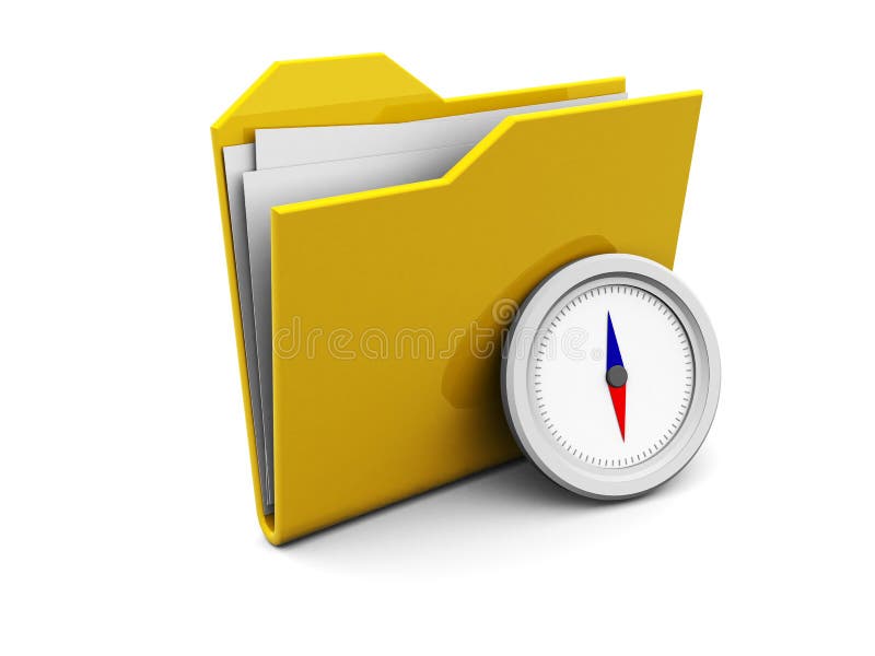 Folder icon with compass stock illustration. Illustration of paper ...