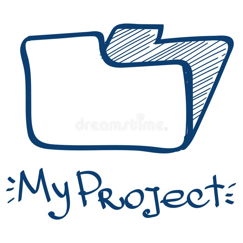 Folder Icon. Design Elements in Hand Drawn Style Stock Illustration ...