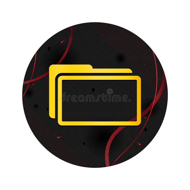 Folder Icon Elegant Black Round Button Stock Vector - Illustration of ...