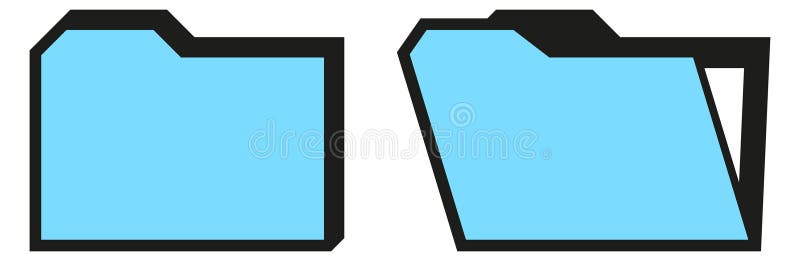 Folder Icon. File System Blue Retro Symbol Stock Vector - Illustration ...