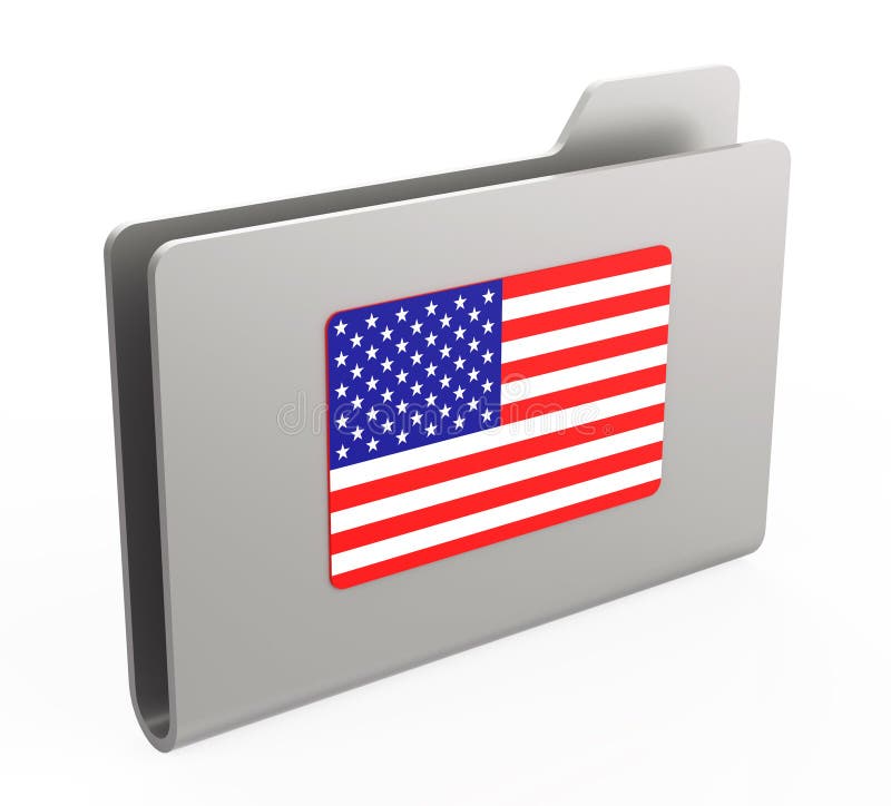 Folder icon and flag stock illustration. Illustration of white - 39786697
