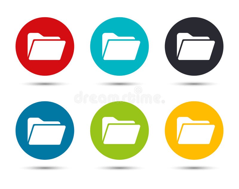 Folder Icon Glassy Green Round Button Illustration Stock Vector ...