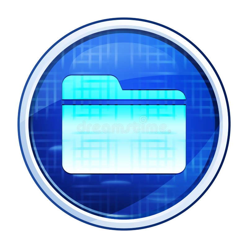 Folder Icon Futuristic Blue Round Button Vector Illustration Stock ...