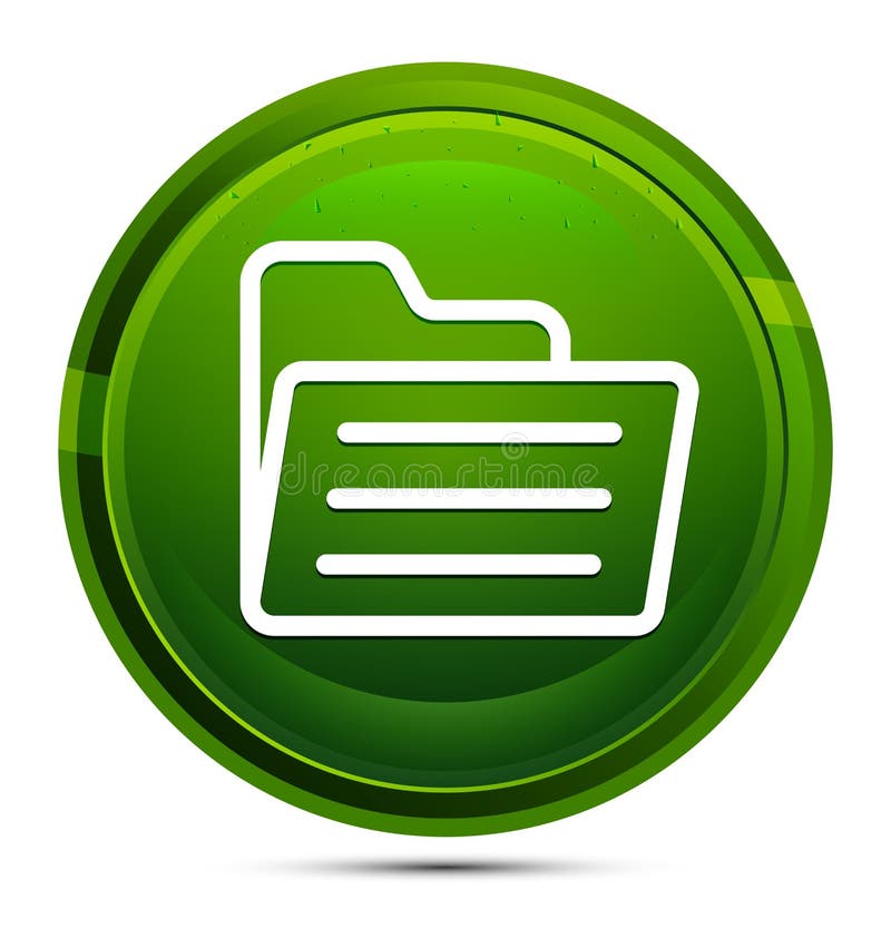 Folder Icon Glassy Green Round Button Illustration Stock Vector ...