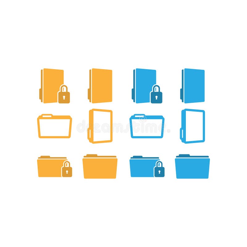 Folder Icon Graphic Design Template Vector Stock Vector - Illustration ...