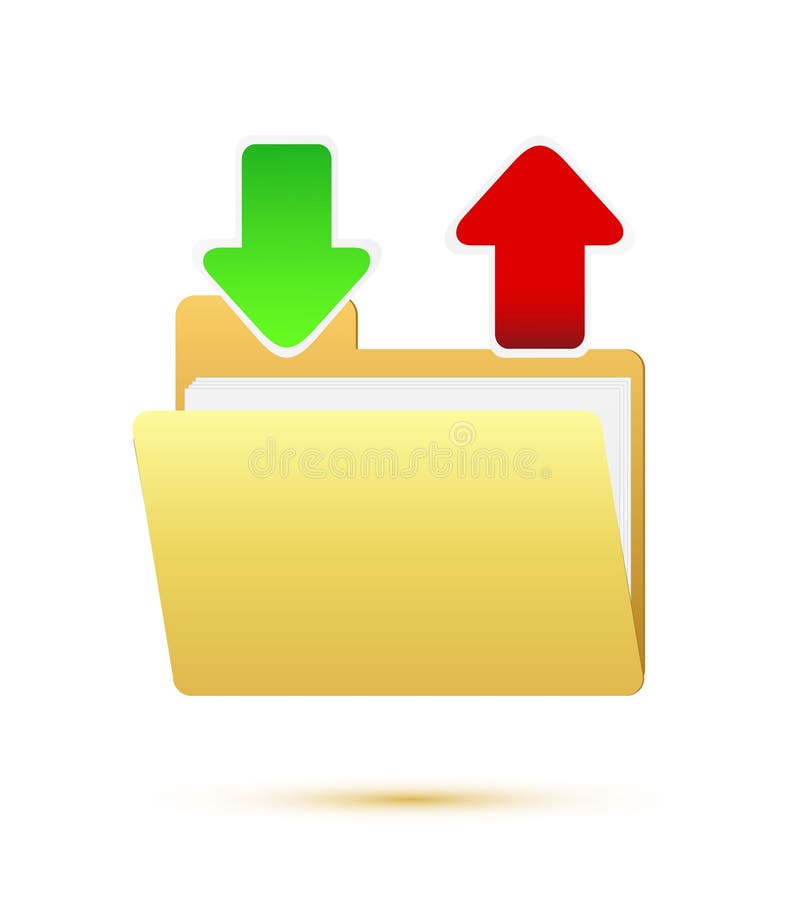 Folder Icon with Green and Red Arrow Stock Illustration - Illustration ...