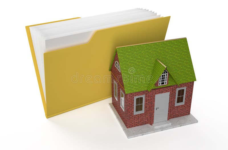 Folder-icon with home stock illustration. Illustration of cottage ...