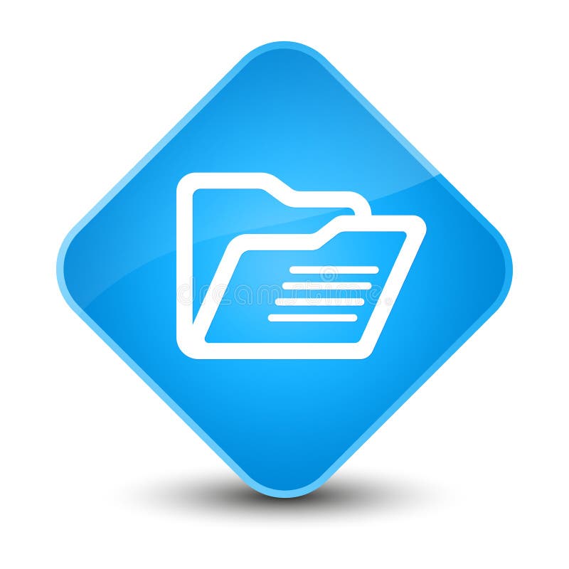 Folder Icon Elegant Cyan Blue Diamond Button Stock Illustration - Illustration of organize ...