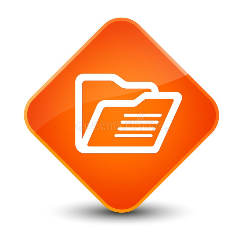 Folder Icon Elegant Orange Diamond Button Stock Illustration ...