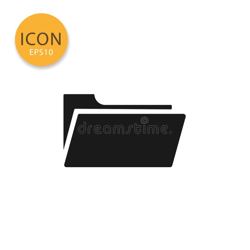 Folder Icon Isolated Flat Style. Stock Vector - Illustration of flat ...