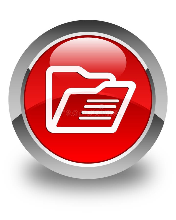 Folder Icon Glossy Red Round Button Stock Illustration - Illustration ...