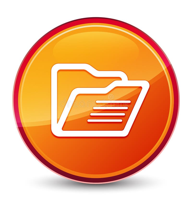 Folder Icon Special Glassy Orange Round Button Stock Vector ...